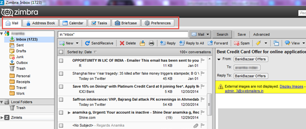 Zimbra desktop root folder inbox - glopdelight