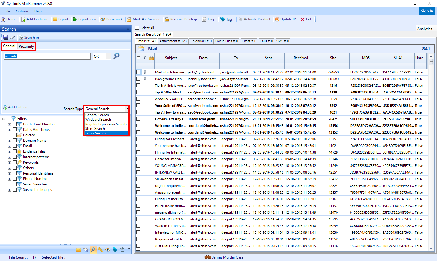 Outlook PST File Analyzer to Trace Evidences from Emails