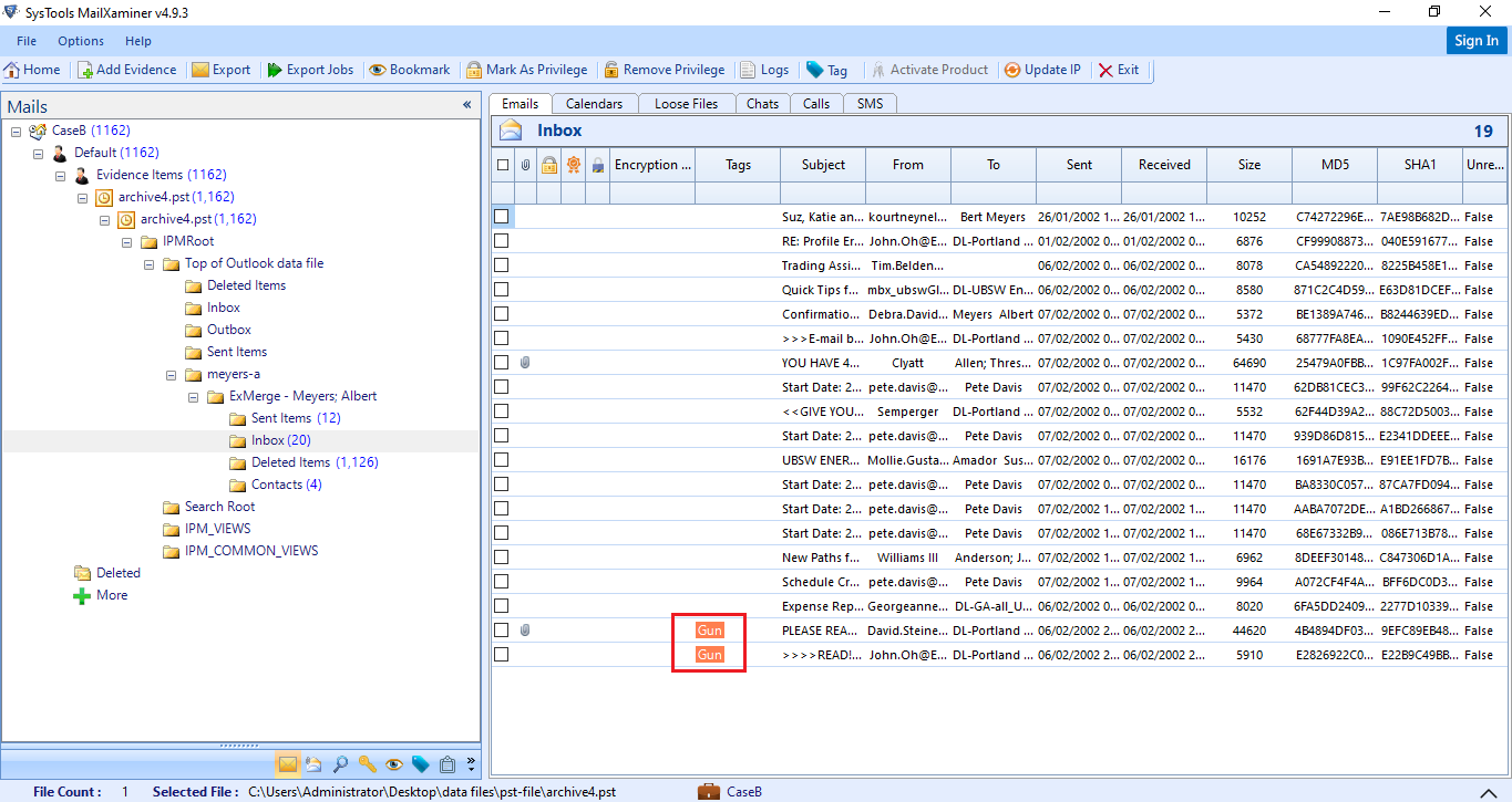 Email Tagging Software Feature for Digital Data Classification