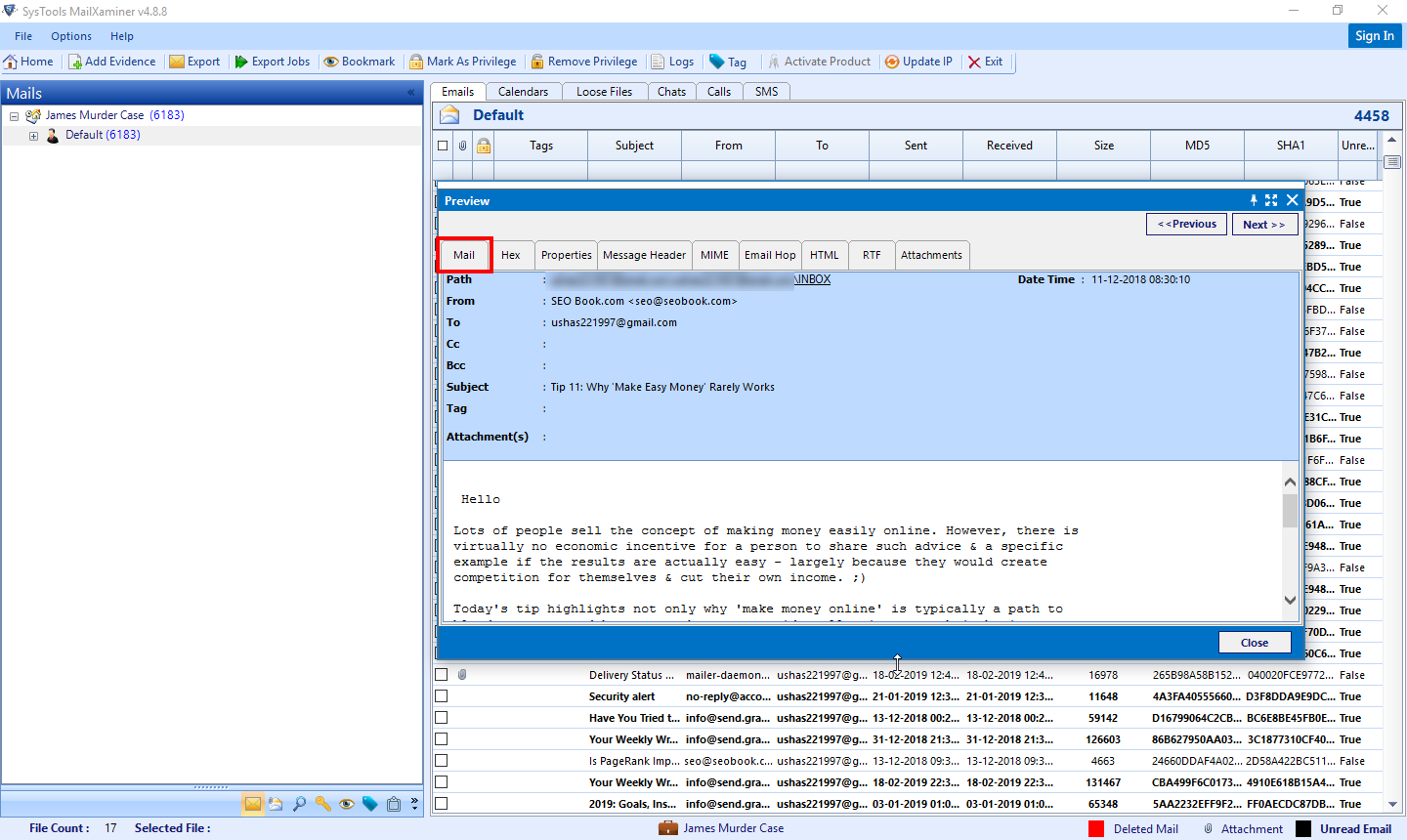 Spam Email Analysis Tool to Inspect & Analyze Spam Email Headers